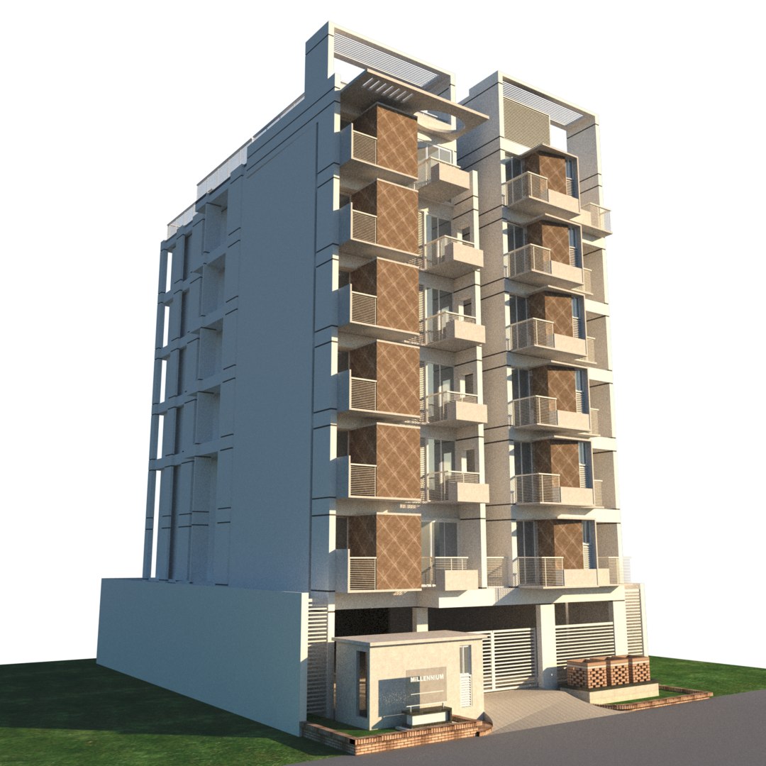 Residential building 3D model - TurboSquid 1545981