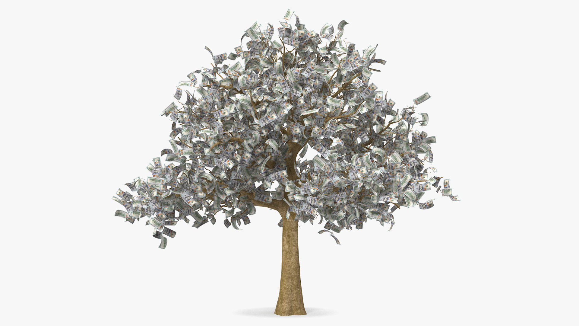 Money tree dollar bills 3D model - TurboSquid 1546237