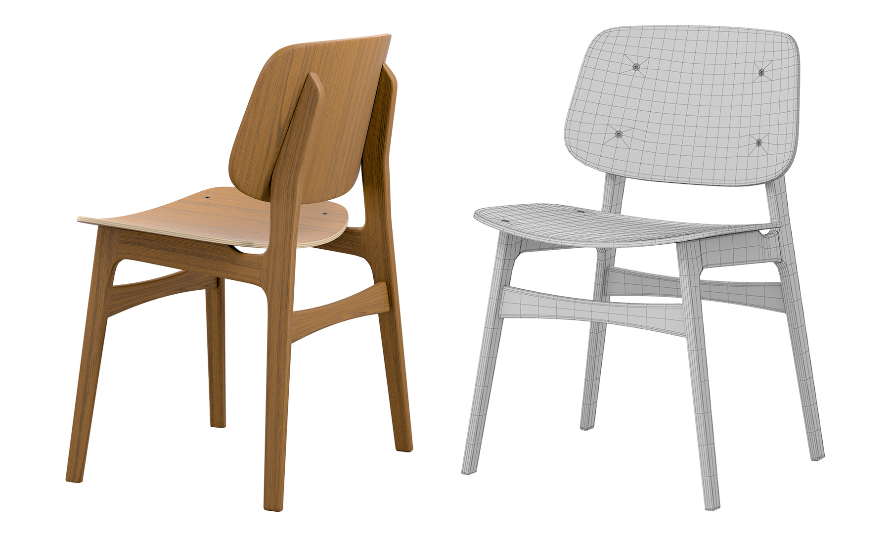 Soborg chair wood fredericia 3D - TurboSquid 1546076