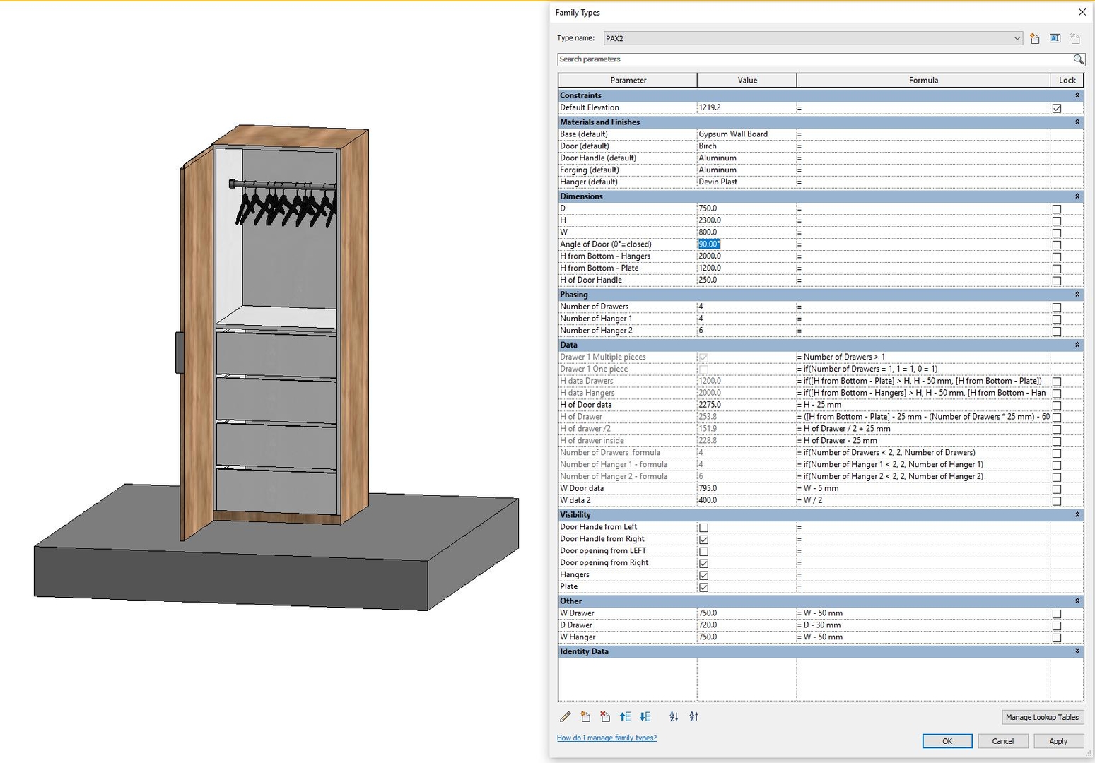 Revit family ikea pax 3D - TurboSquid 1546243