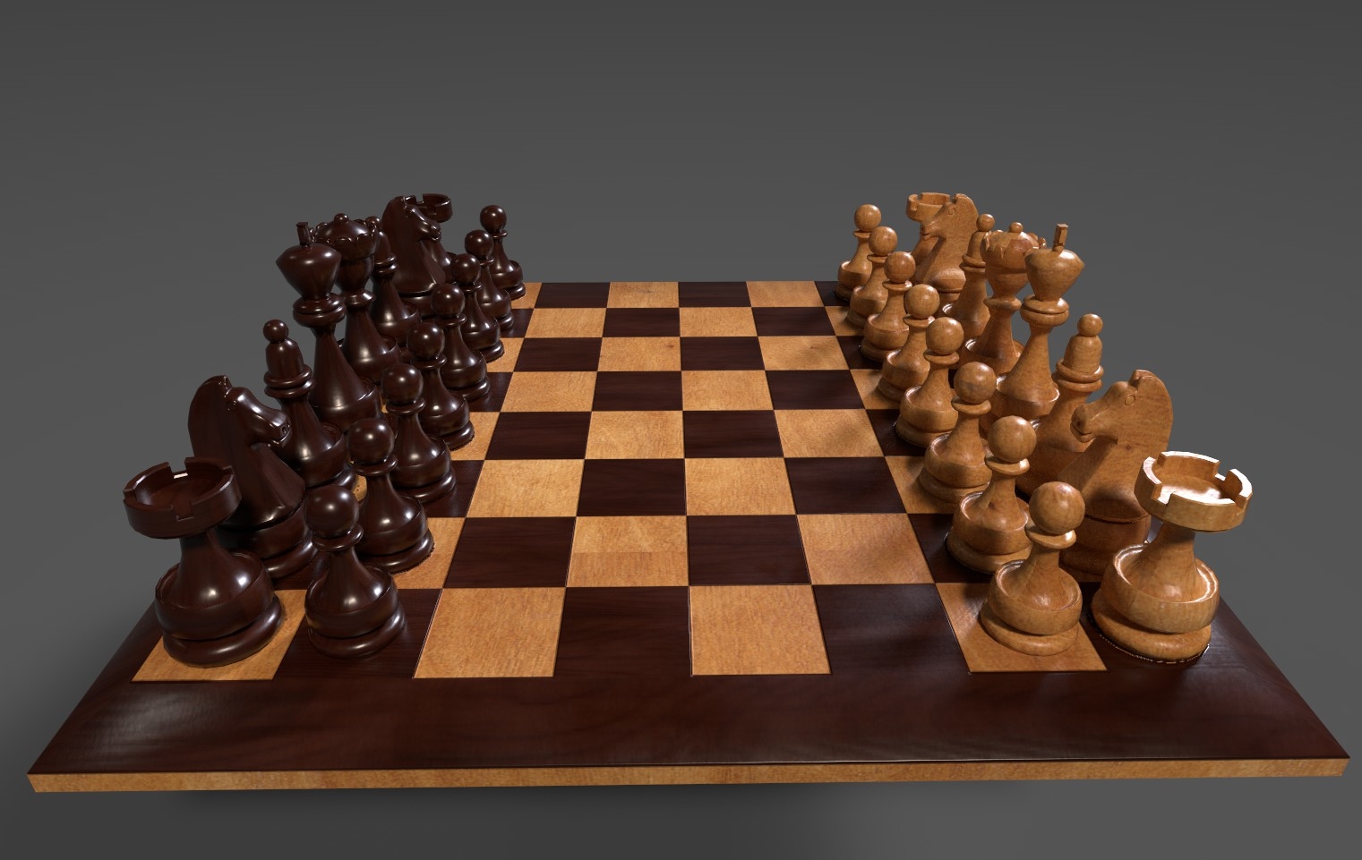 3D chess board set complete - TurboSquid 1546749