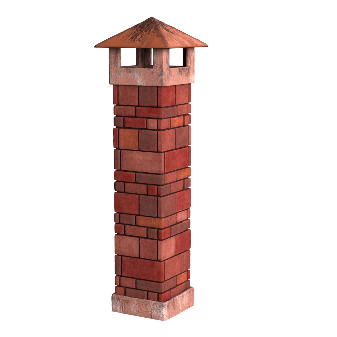 3D chimney red bricks model - TurboSquid 1546314