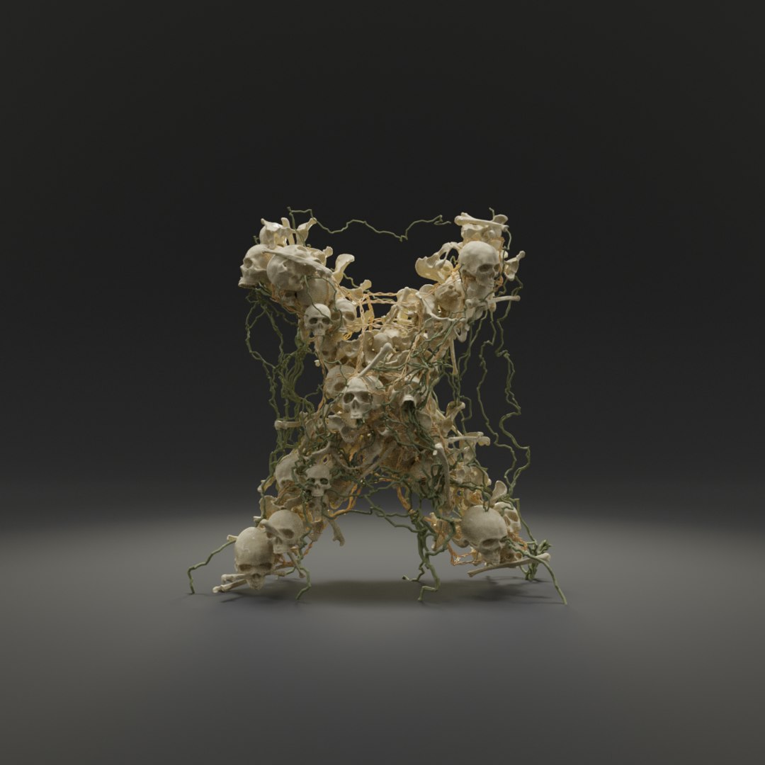 Letter x bones skeleton 3D model - TurboSquid 1546370
