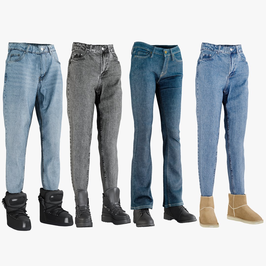 3D realistic women s jeans model - TurboSquid 1546467