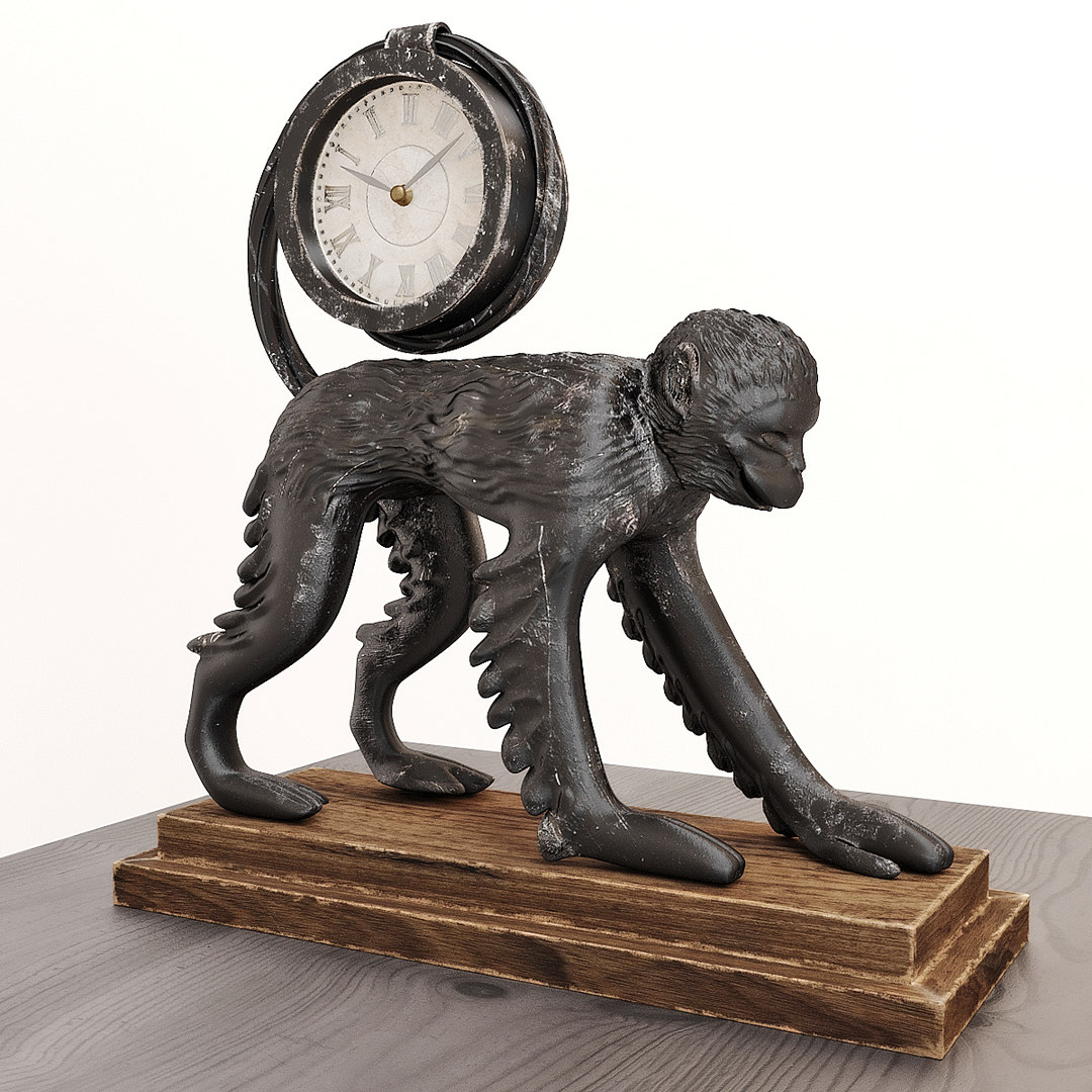 modelo 3d Mono antiguo con reloj - TurboSquid 1546599