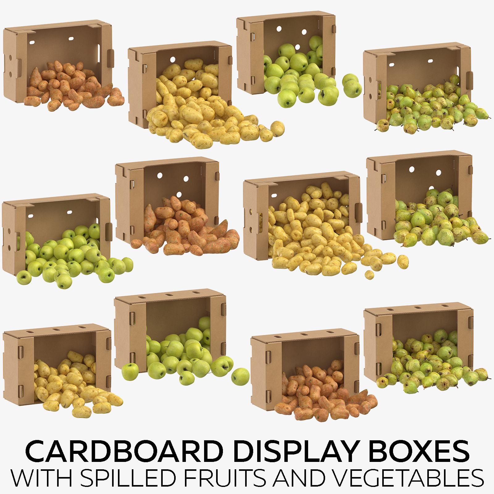 3D model cardboard display boxes spilled - TurboSquid 1547040