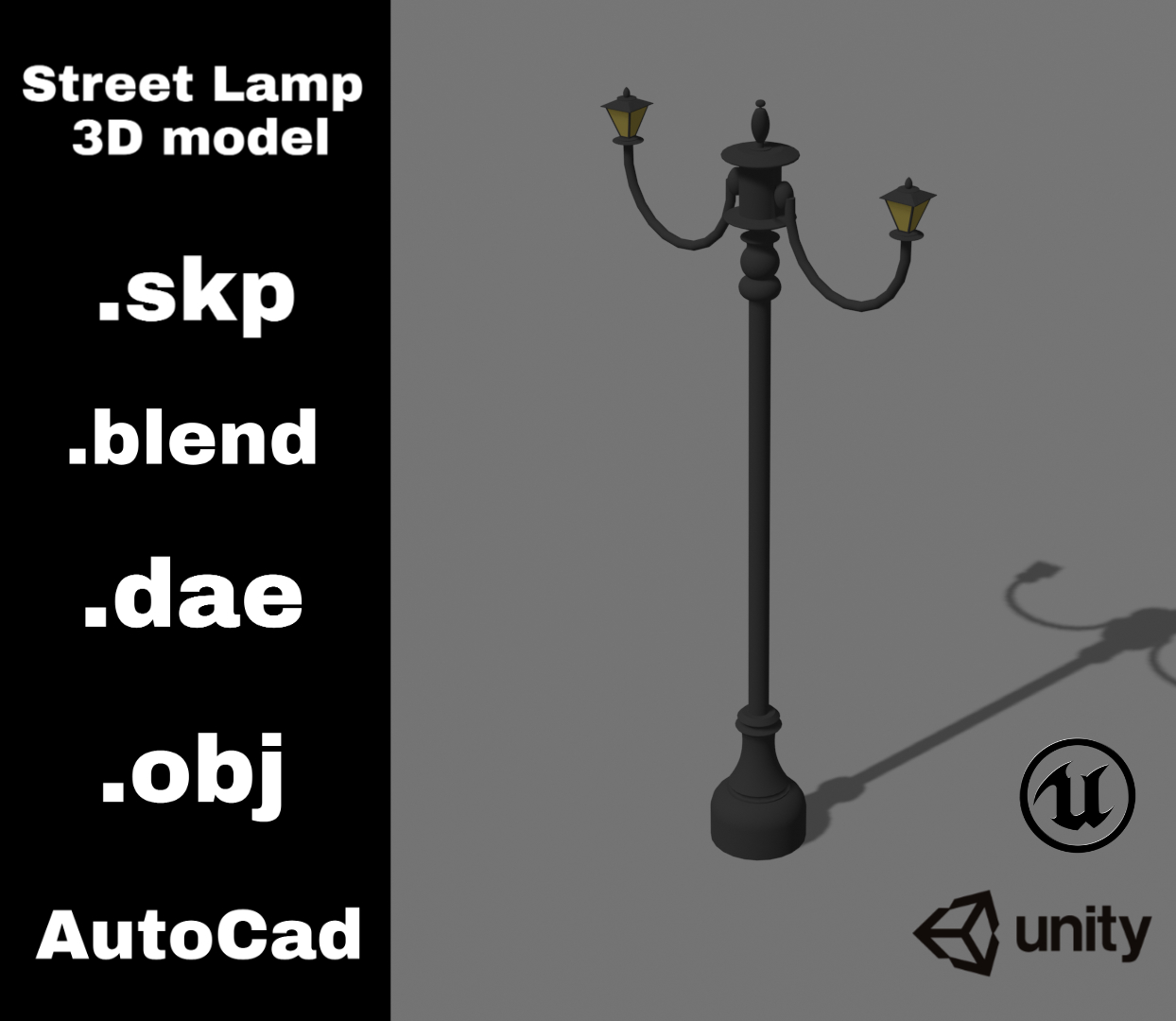 Street Lamp 3D model | Blender, Sketchup, AutoCad, FBX file, Collada ...