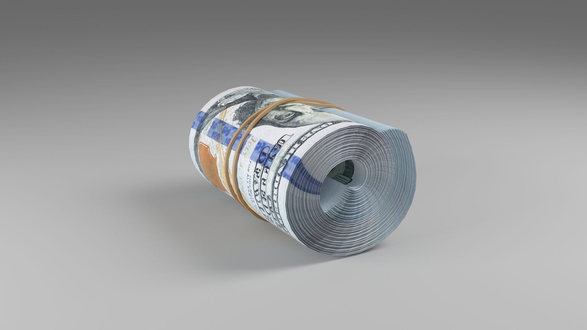 100 dollars roll 3D model - TurboSquid 1547227