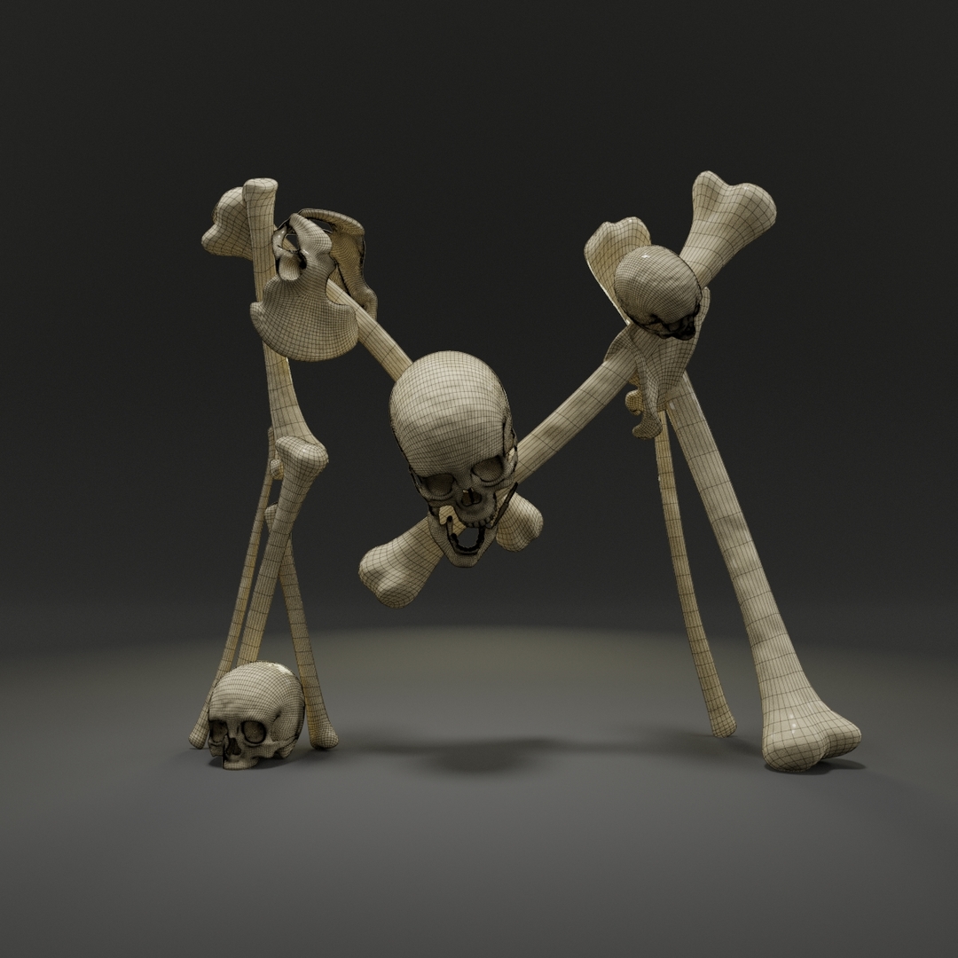 Letter m bones skeleton 3D model - TurboSquid 1547510