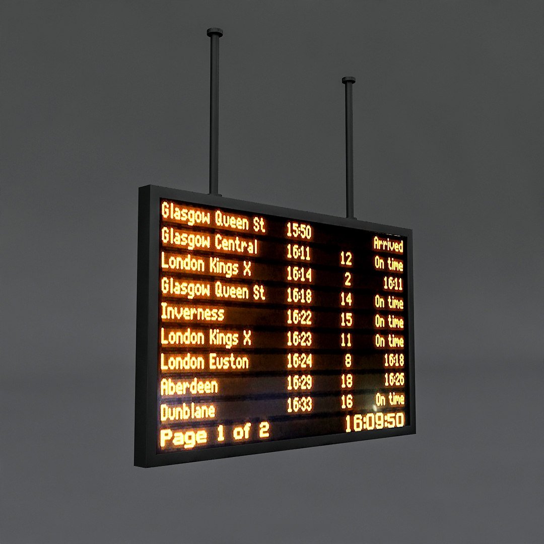 Airport digital signage model - TurboSquid 1547621