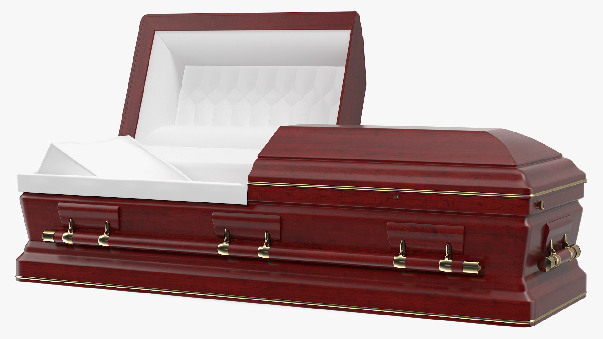 Open wooden funeral casket model - TurboSquid 1548379