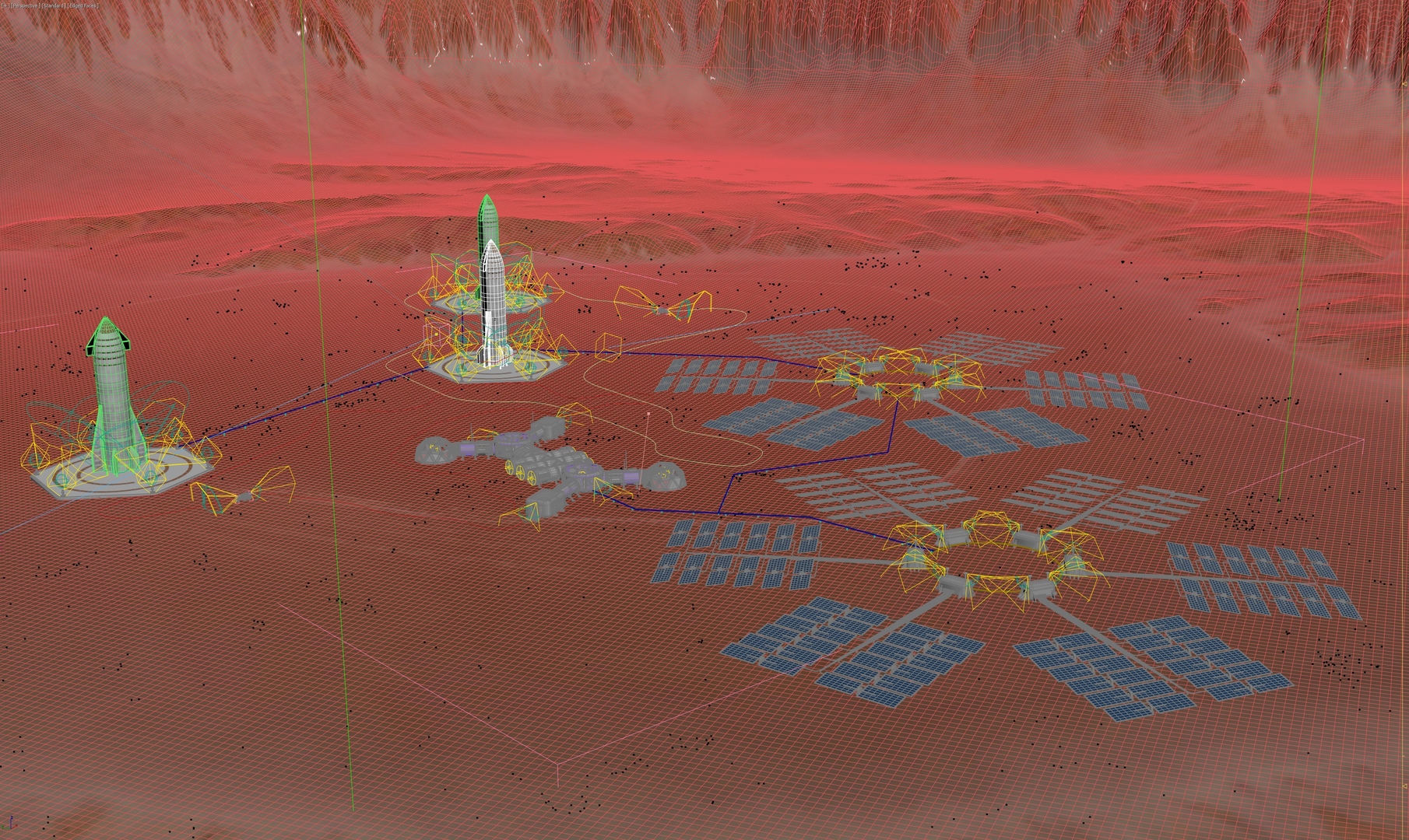 Scene martian base crater 3D - TurboSquid 1547961