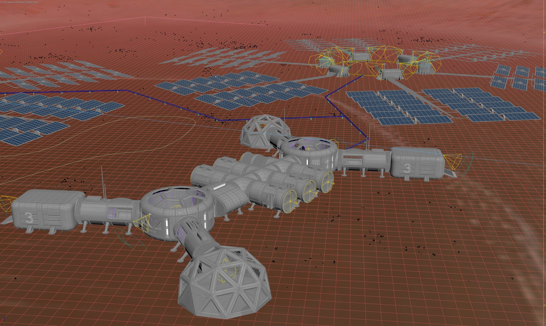 Scene martian base crater 3D - TurboSquid 1547961