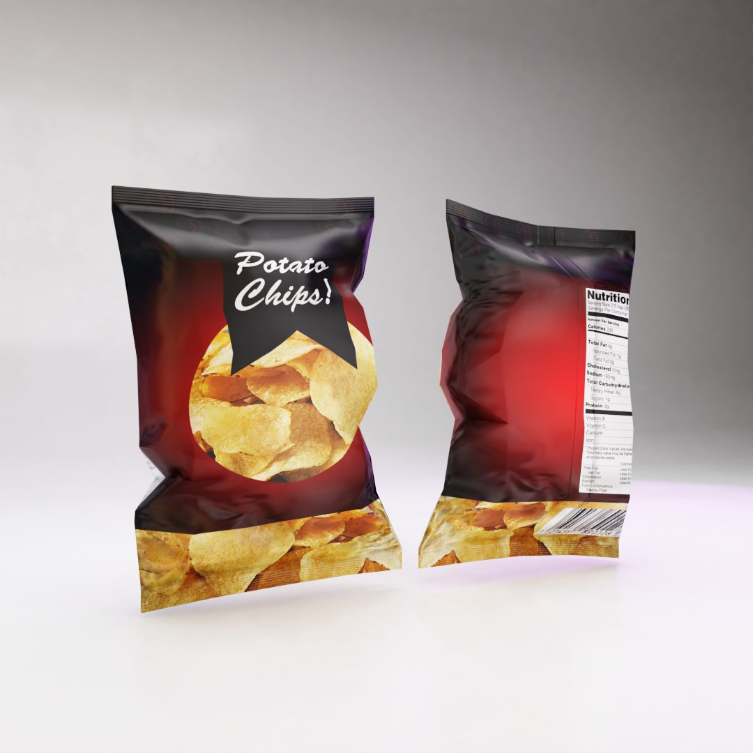 Snack bags 3D model - TurboSquid 1547362