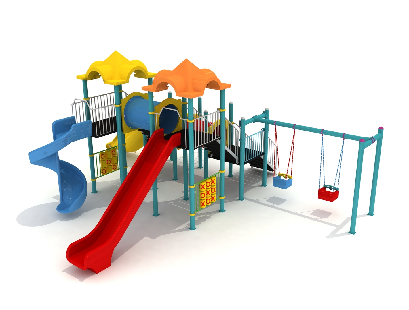Metal playground slide 3D model - TurboSquid 1548407
