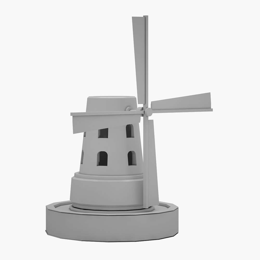 Moinho de vento medieval Lowpoly 01 Modelo 3D - TurboSquid 1548873