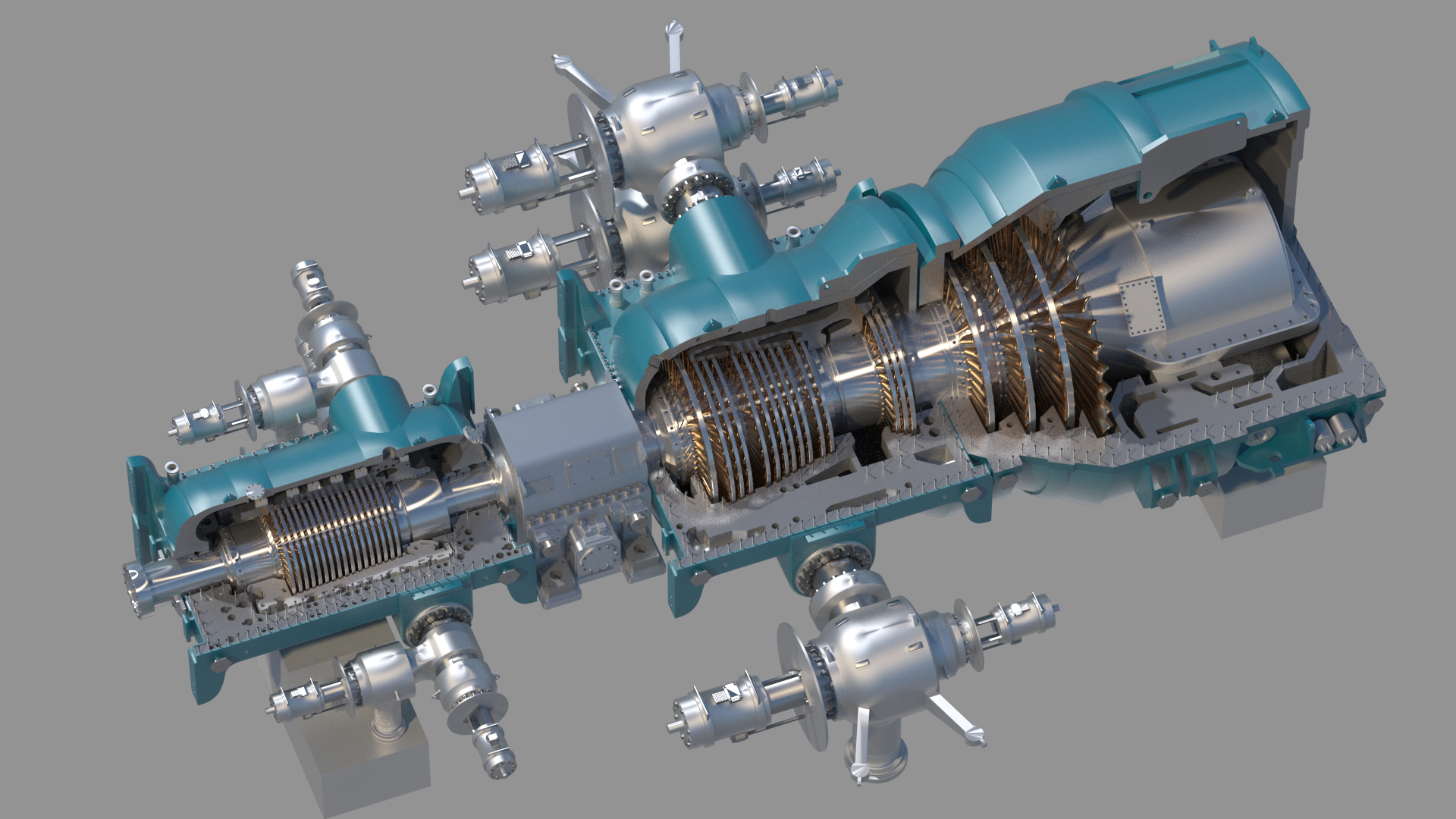 Cross Section of Steam Turbine(1) 3D 모델 - TurboSquid 1546676