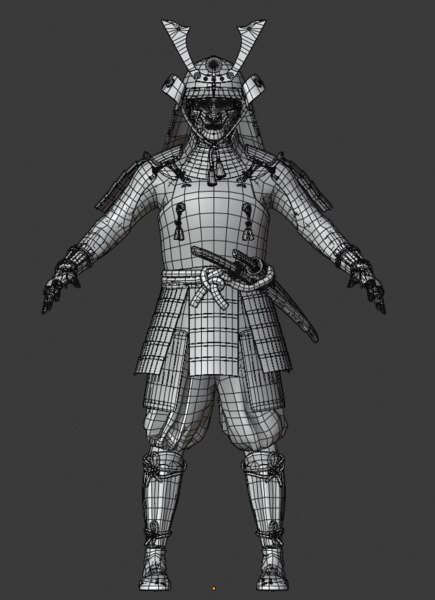 Samurai character blender rigged 3D model - TurboSquid 1549310
