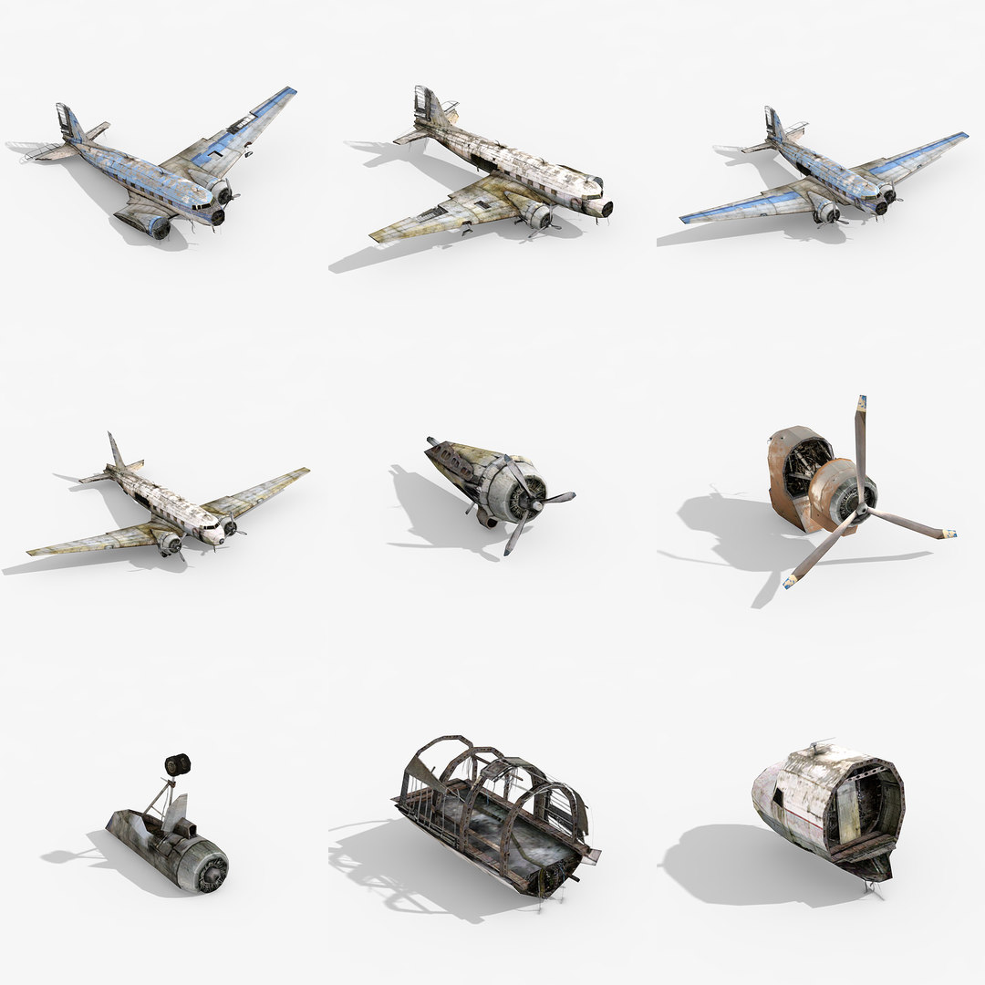 Damage airplanes model - TurboSquid 1549288