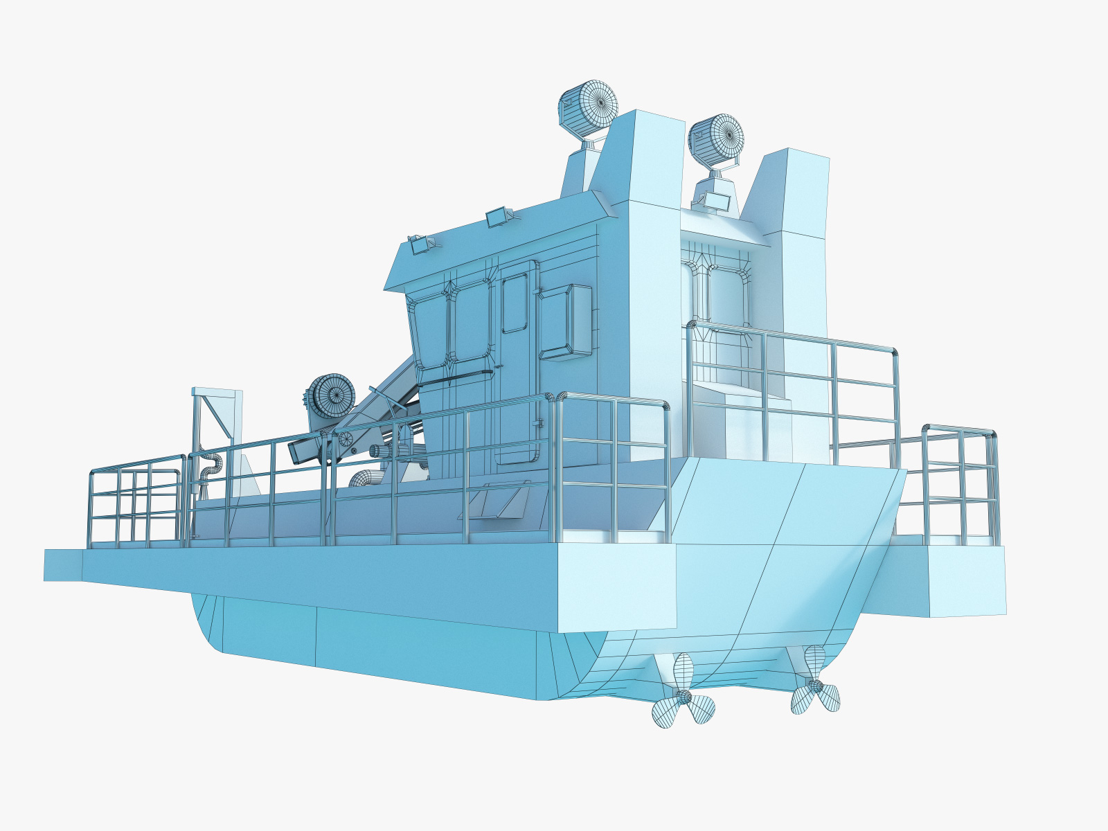 3D trash skimmer boat model - TurboSquid 1549401