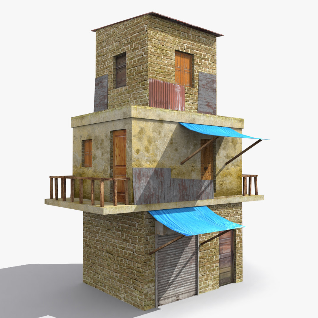 3D ready old house slum model - TurboSquid 1549477
