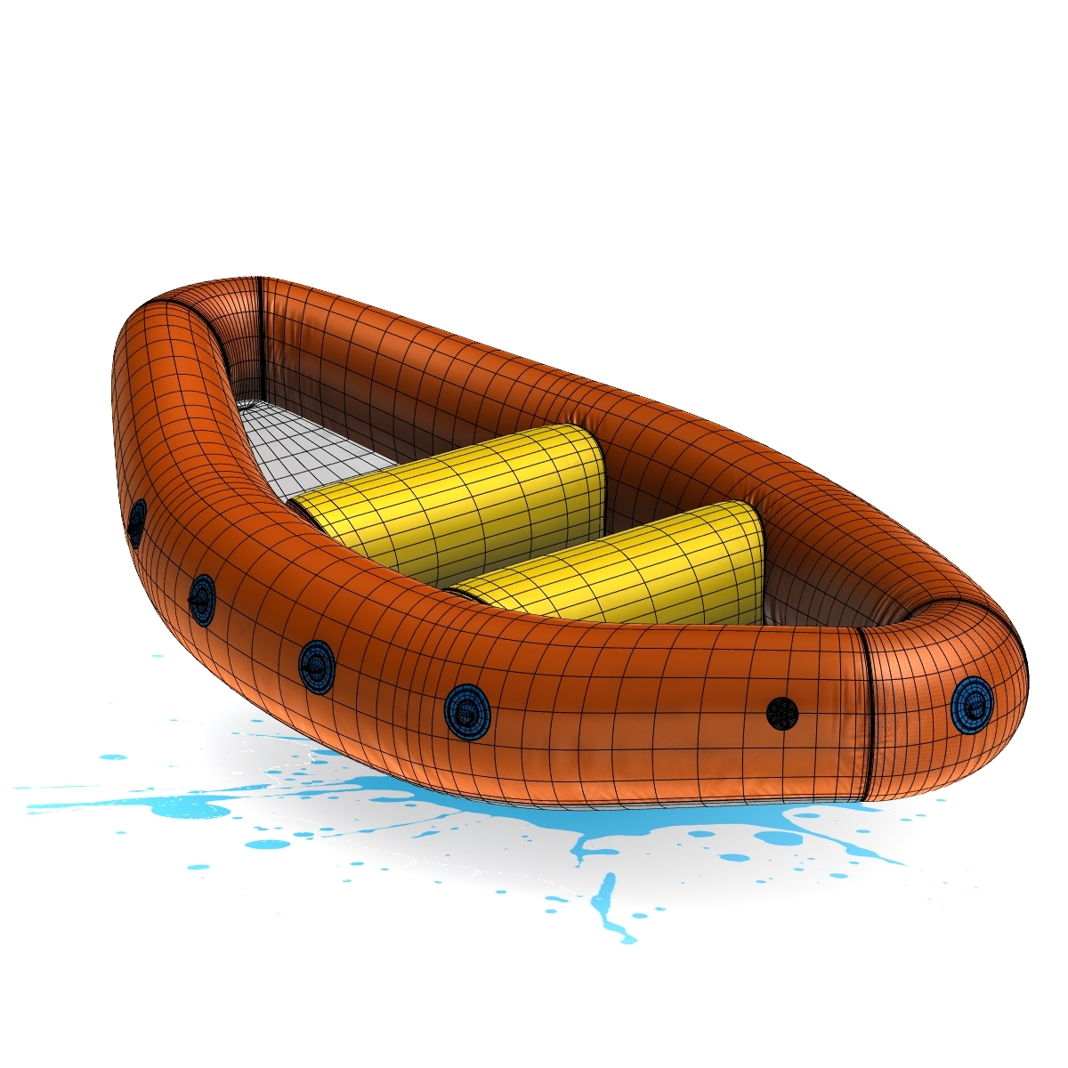 3D dinghy fully unwrapped - TurboSquid 1549665