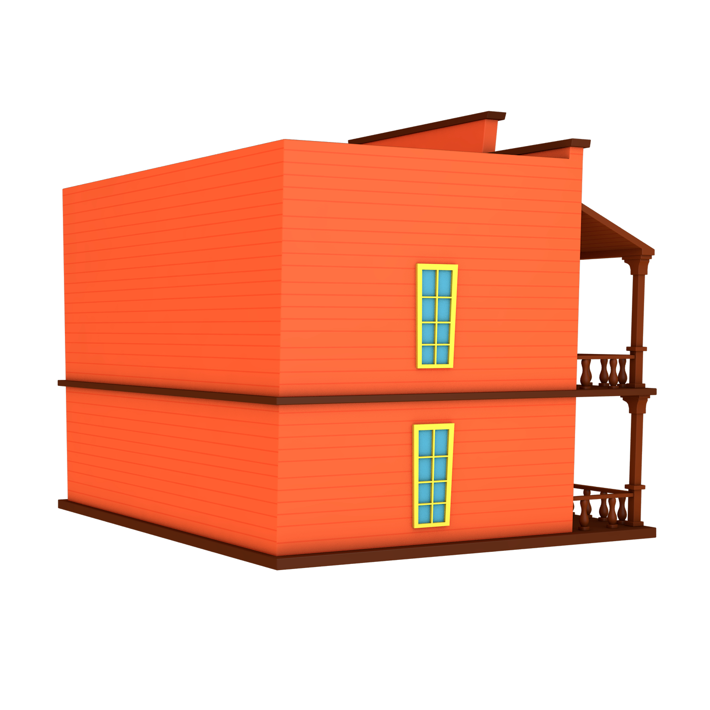 3D cartoon building hotel - TurboSquid 1550013