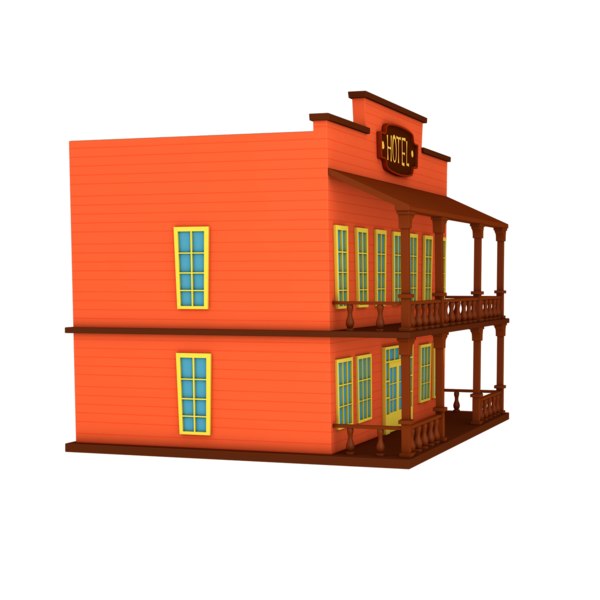 3D cartoon building hotel - TurboSquid 1550013