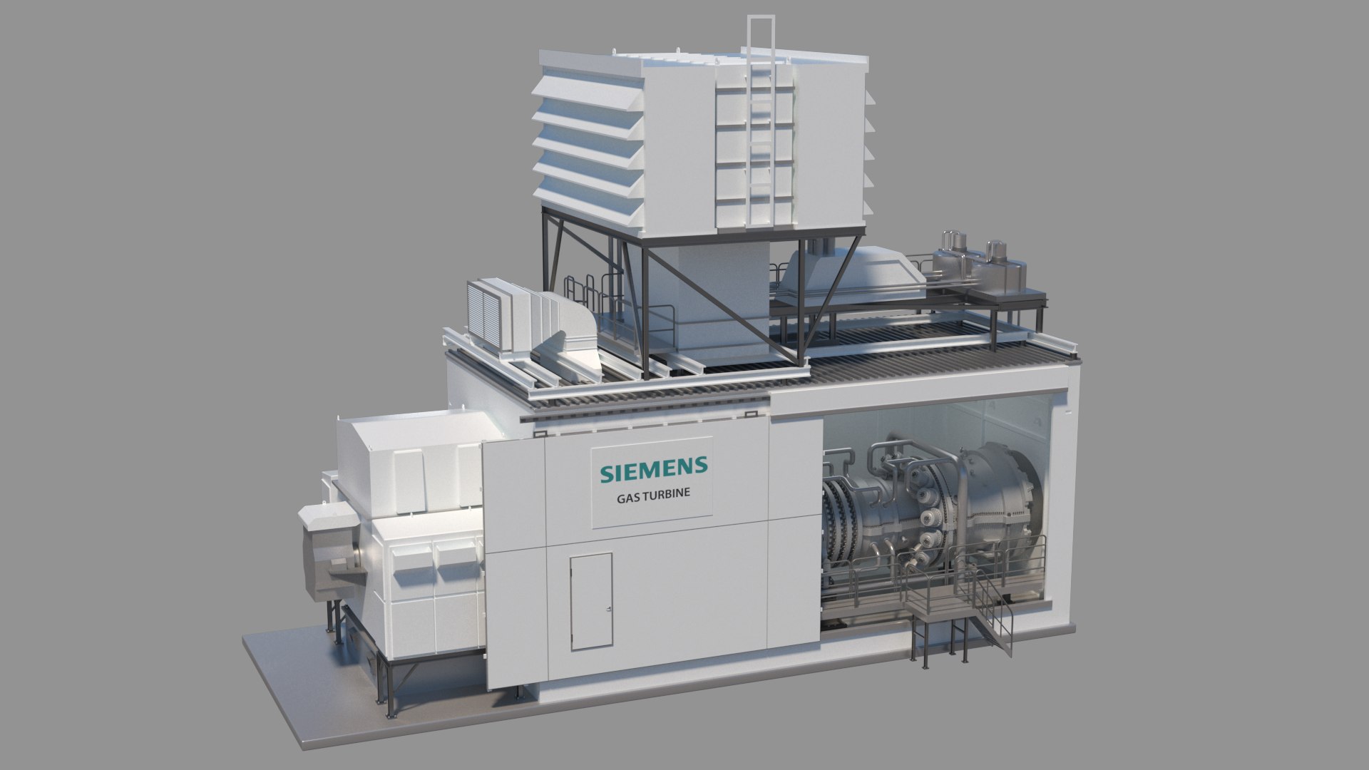 3D siemens gas turbine package model - TurboSquid 1550062