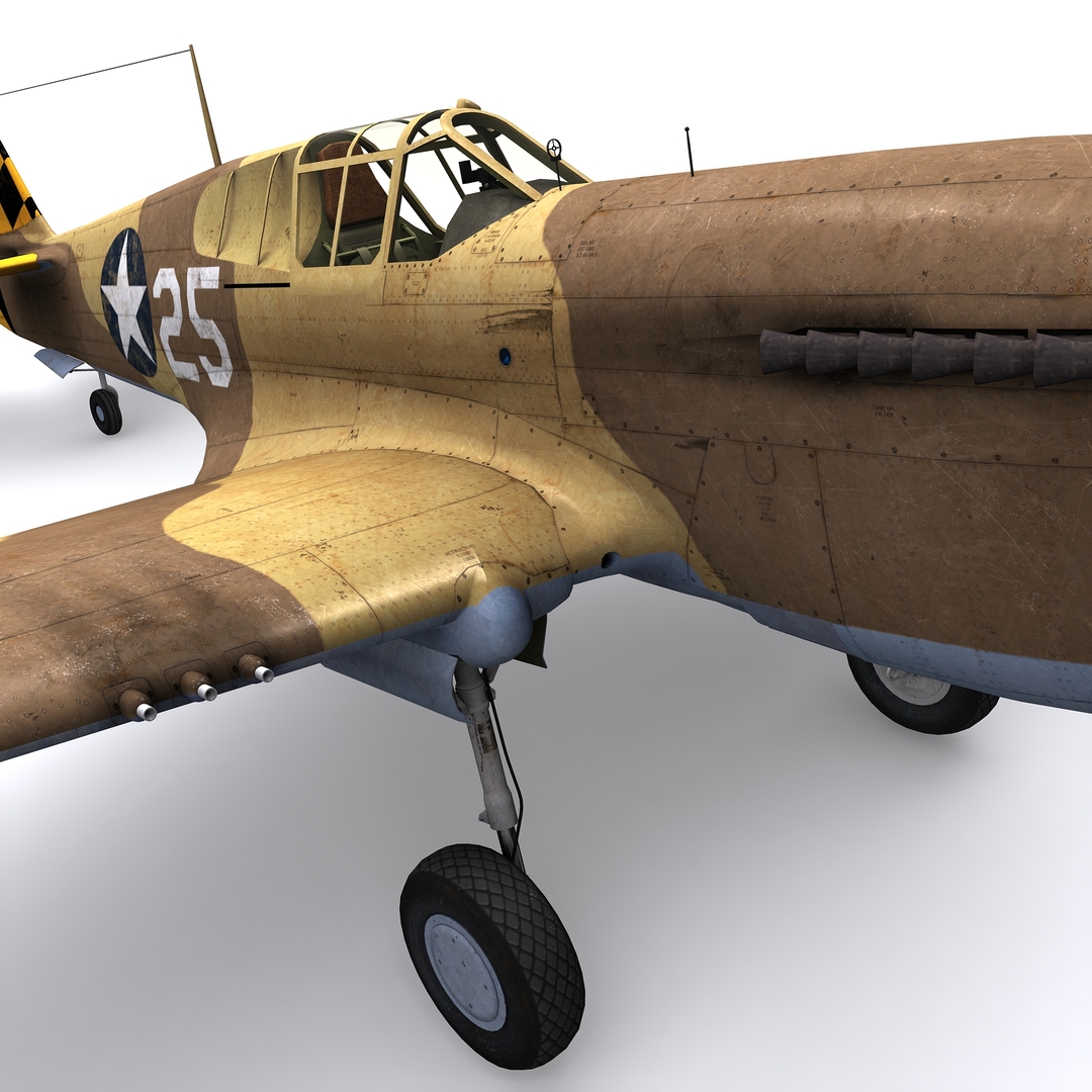 P-40F Warhawk 325FG 317FS Checkertails - Tunesien 1943 3D-Modell ...