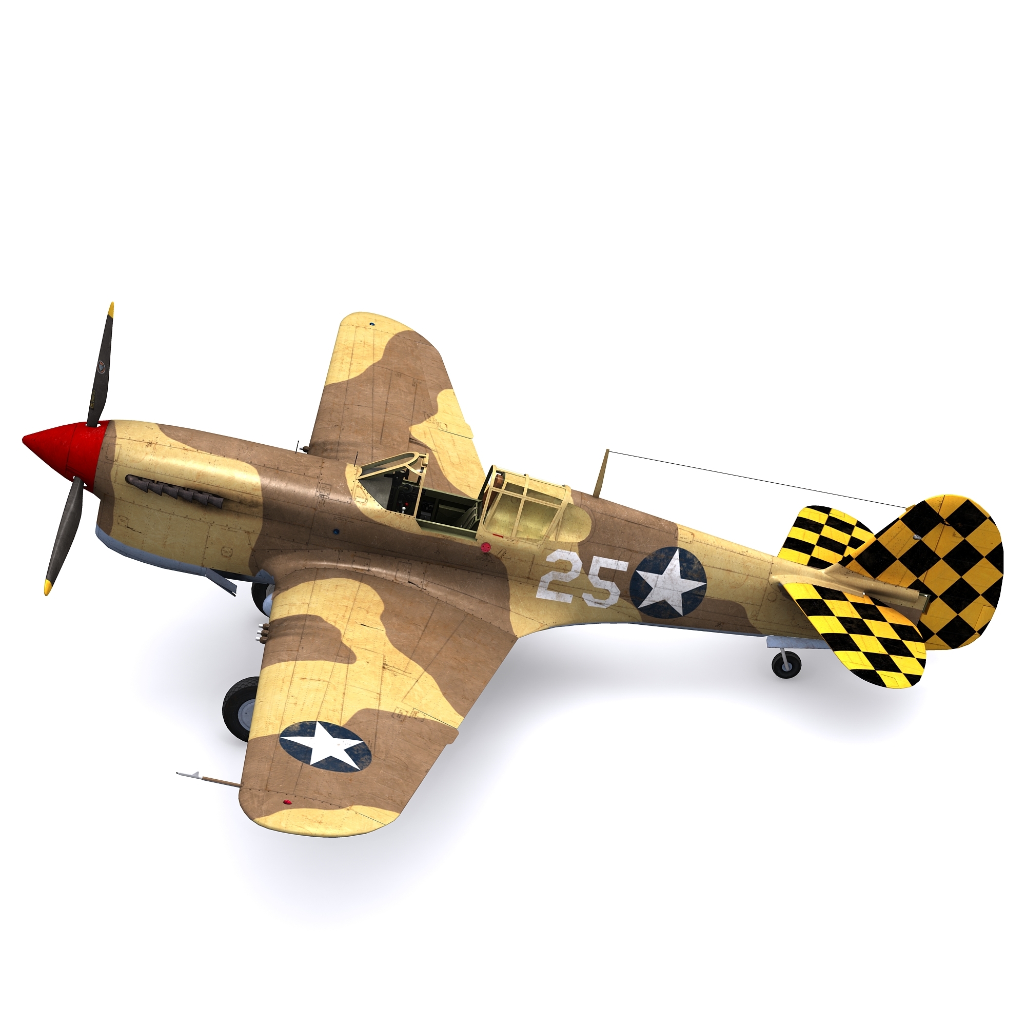 P-40F Warhawk 325FG 317FS Checkertails - Tunísia 1943 Modelo 3D ...