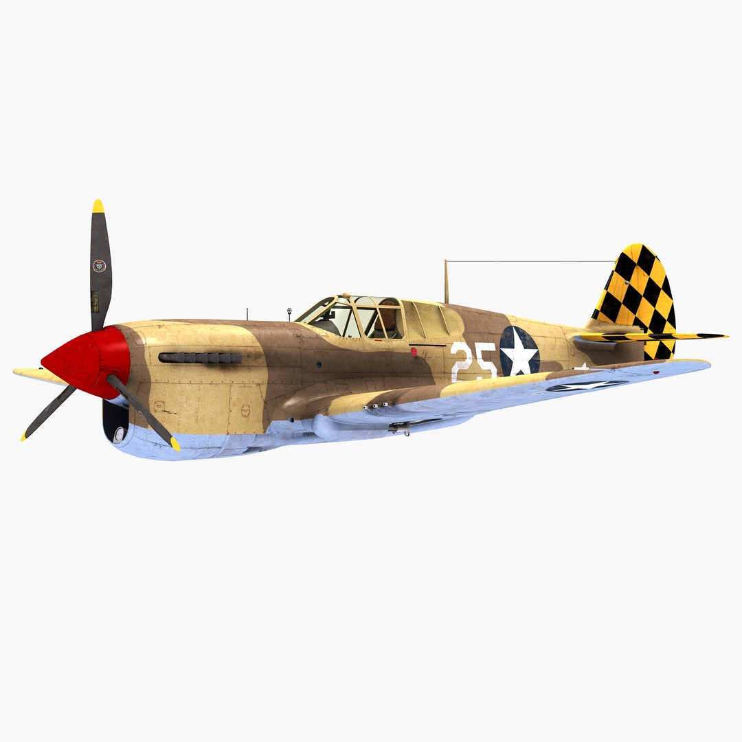 P-40F Warhawk 325FG 317FS Checkertails - Tunesien 1943 3D-Modell ...