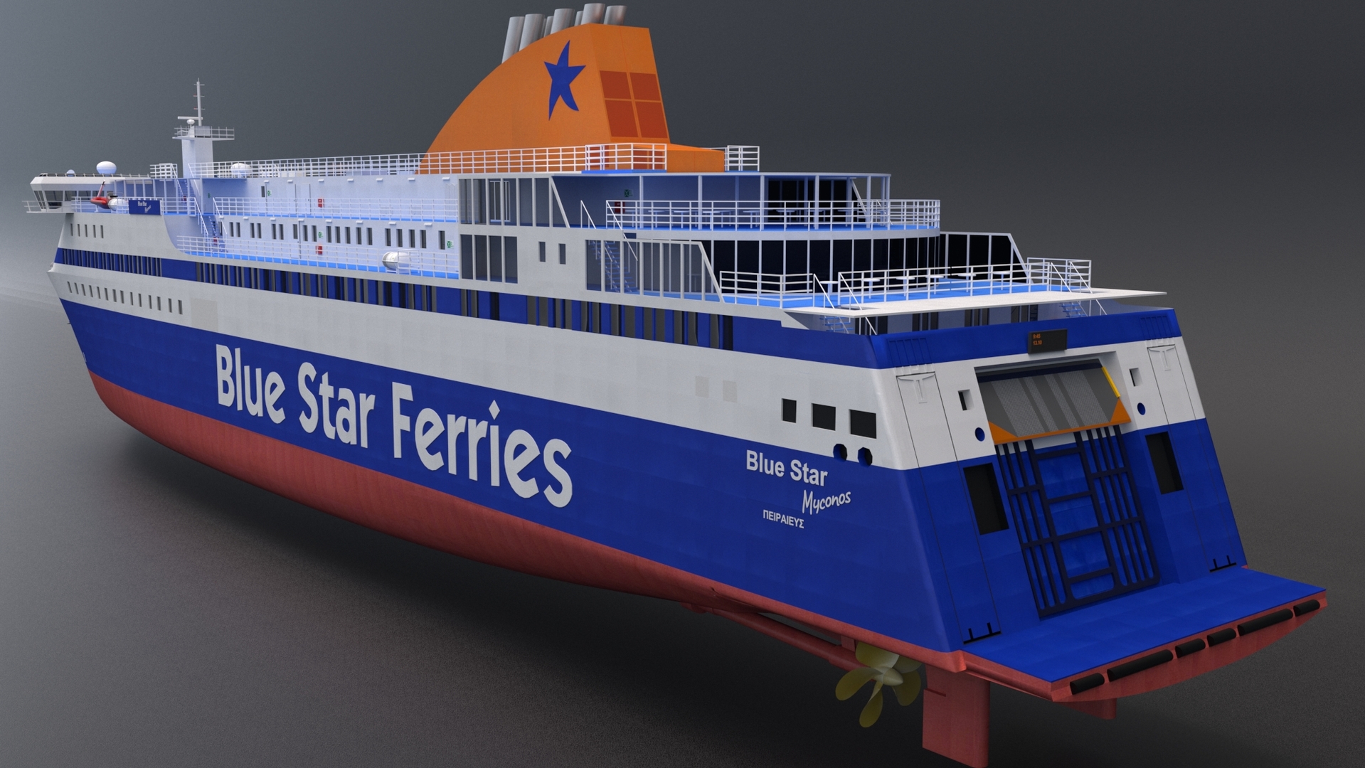 3D blue star ferries - model - TurboSquid 1550229