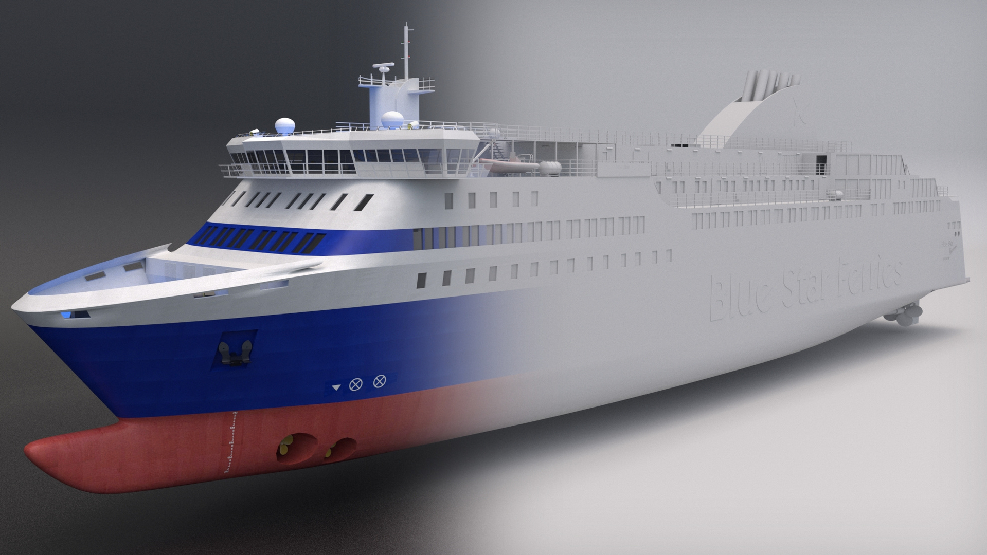 3D blue star ferries - model - TurboSquid 1550229