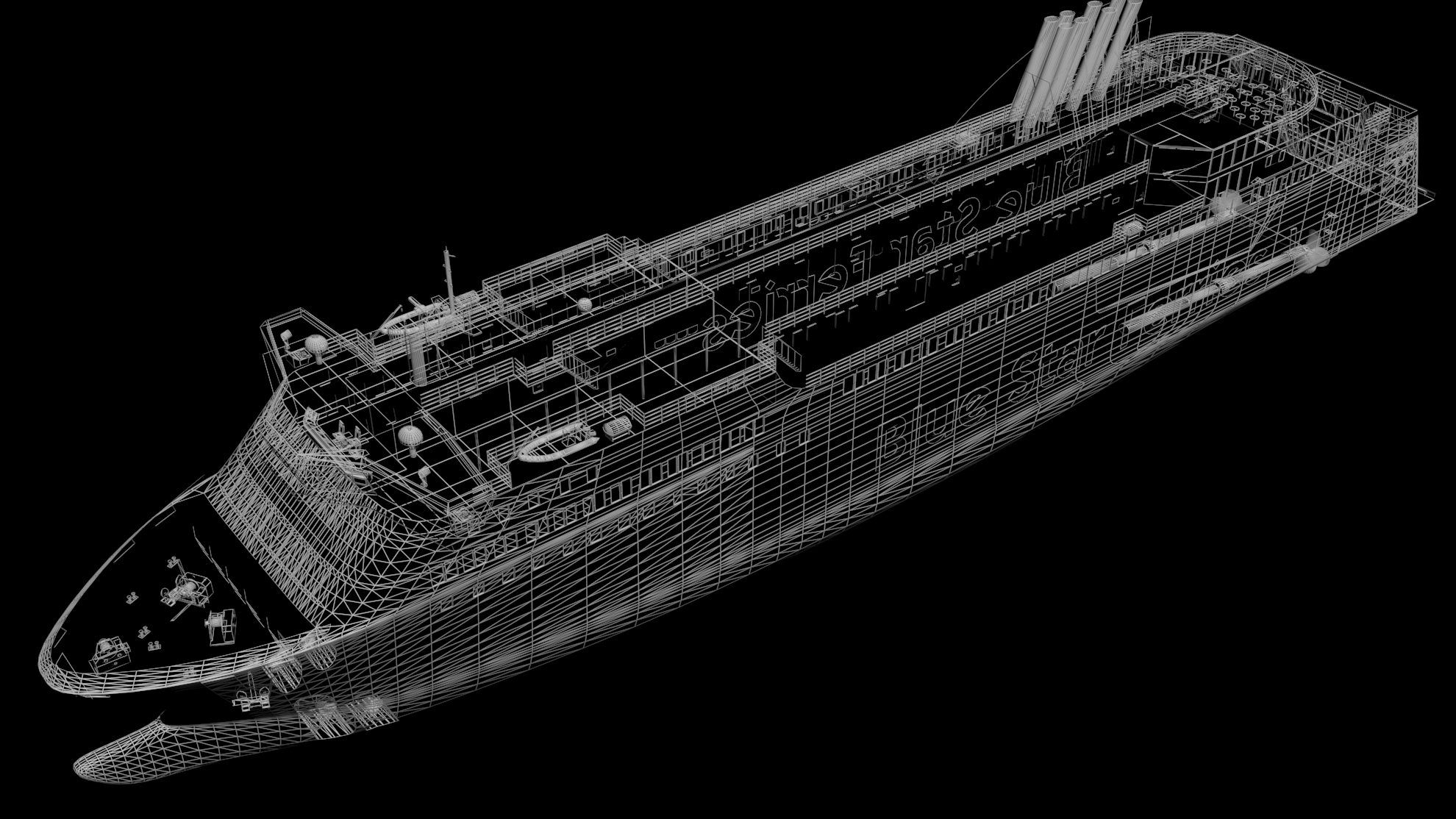 3D blue star ferries - model - TurboSquid 1550229