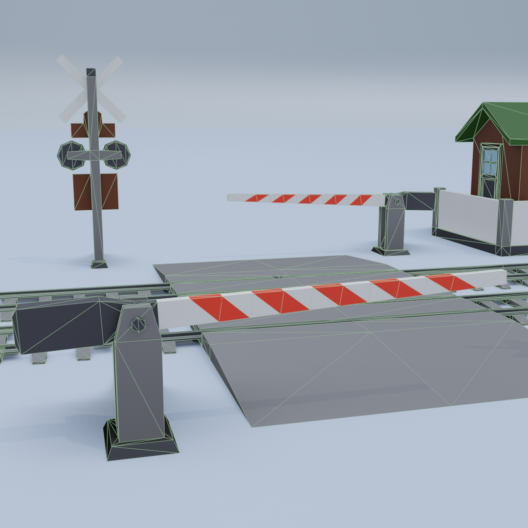 Railroad crossing model - TurboSquid 1550943