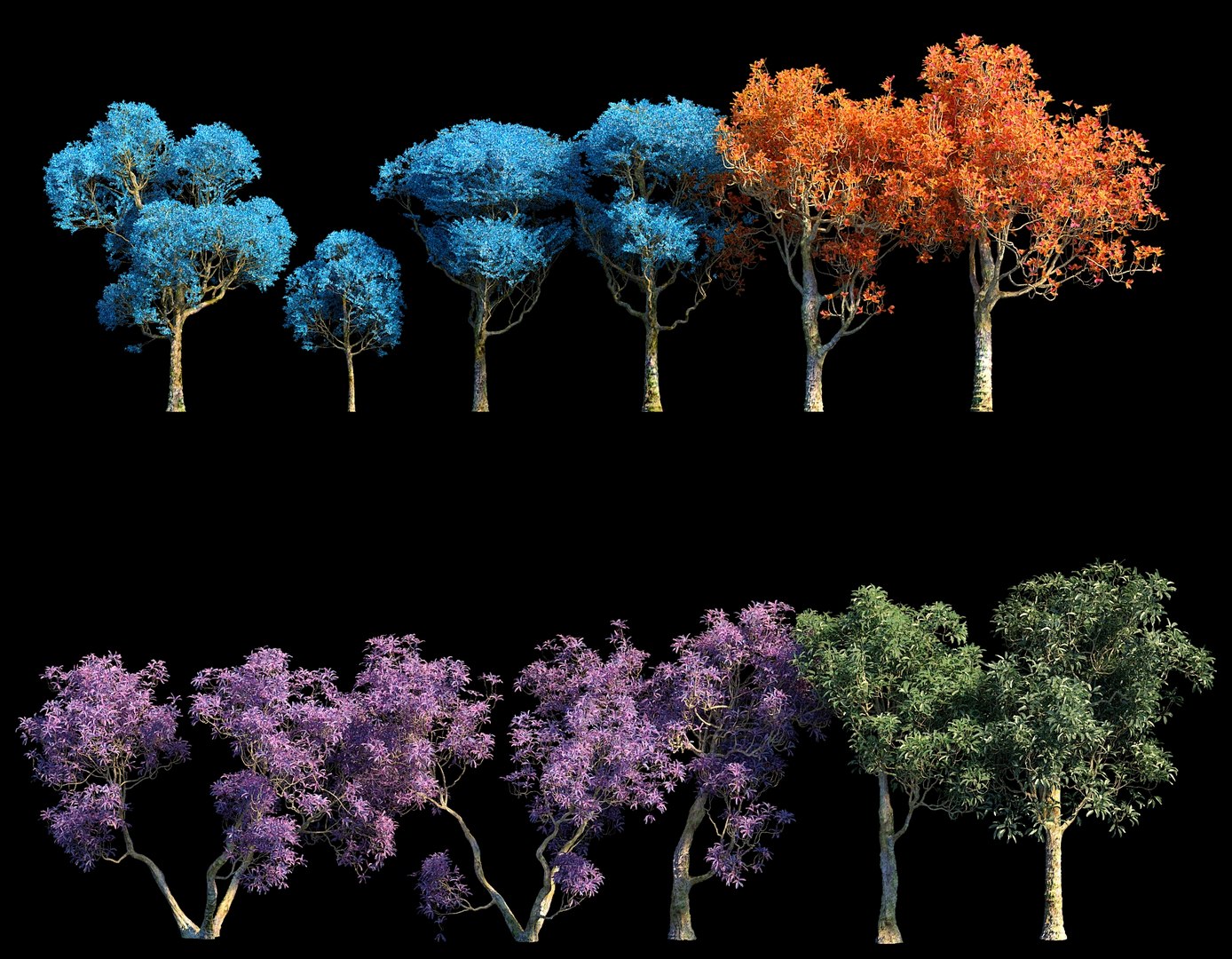 Spring trees pack 3D model - TurboSquid 1551282