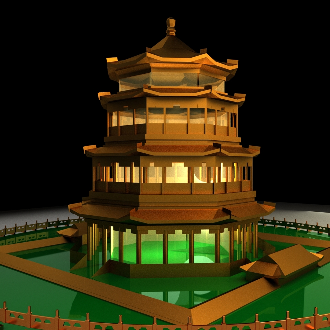 중국 탑 3D 모델 - TurboSquid 1551273