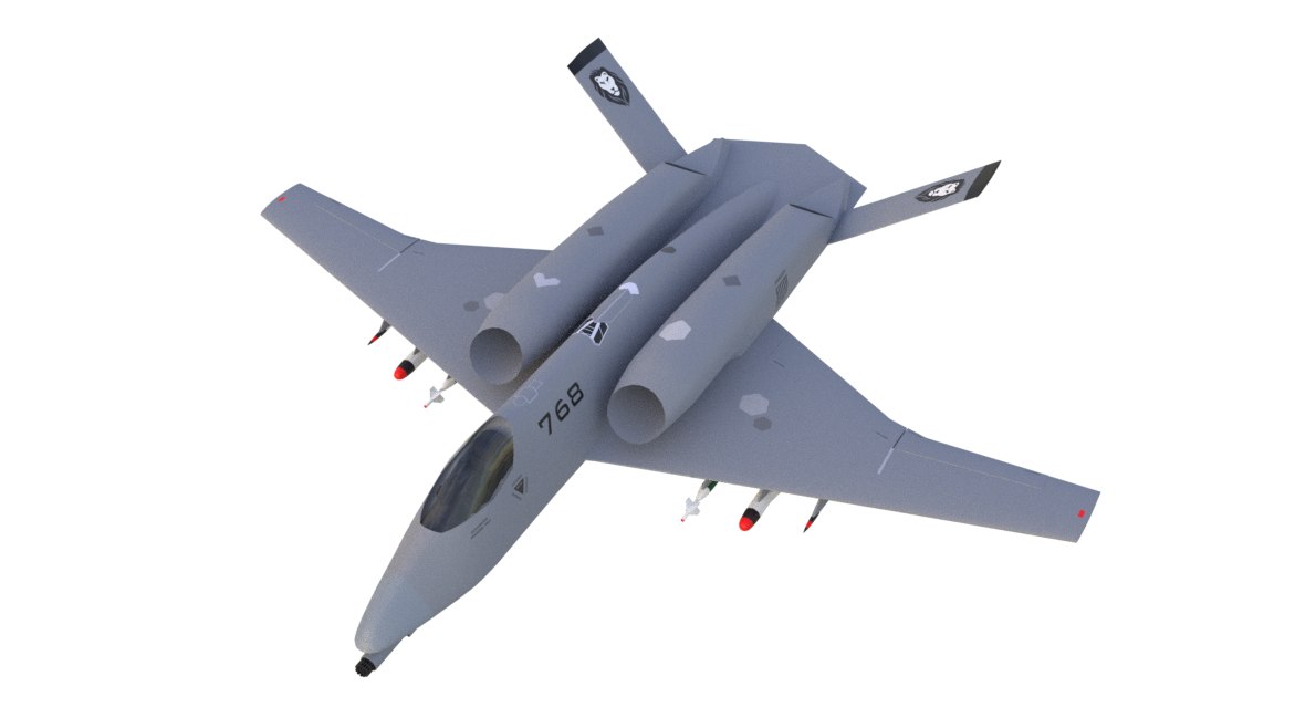 modelo 3d A-14A WILD WOLF concepto de caza futurista furtivo ...