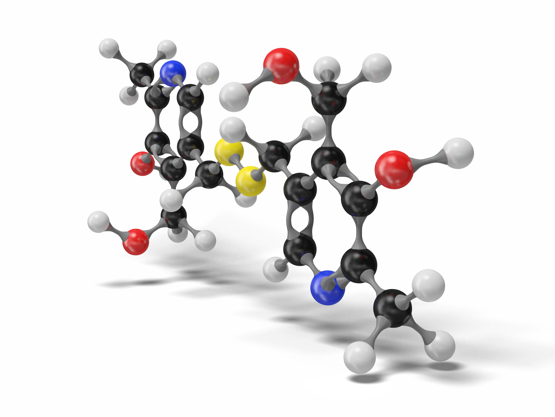 3D Piritinol Vitamina B6 Modelo Molecular C16H20N2O4S2 Modelo 3D ...