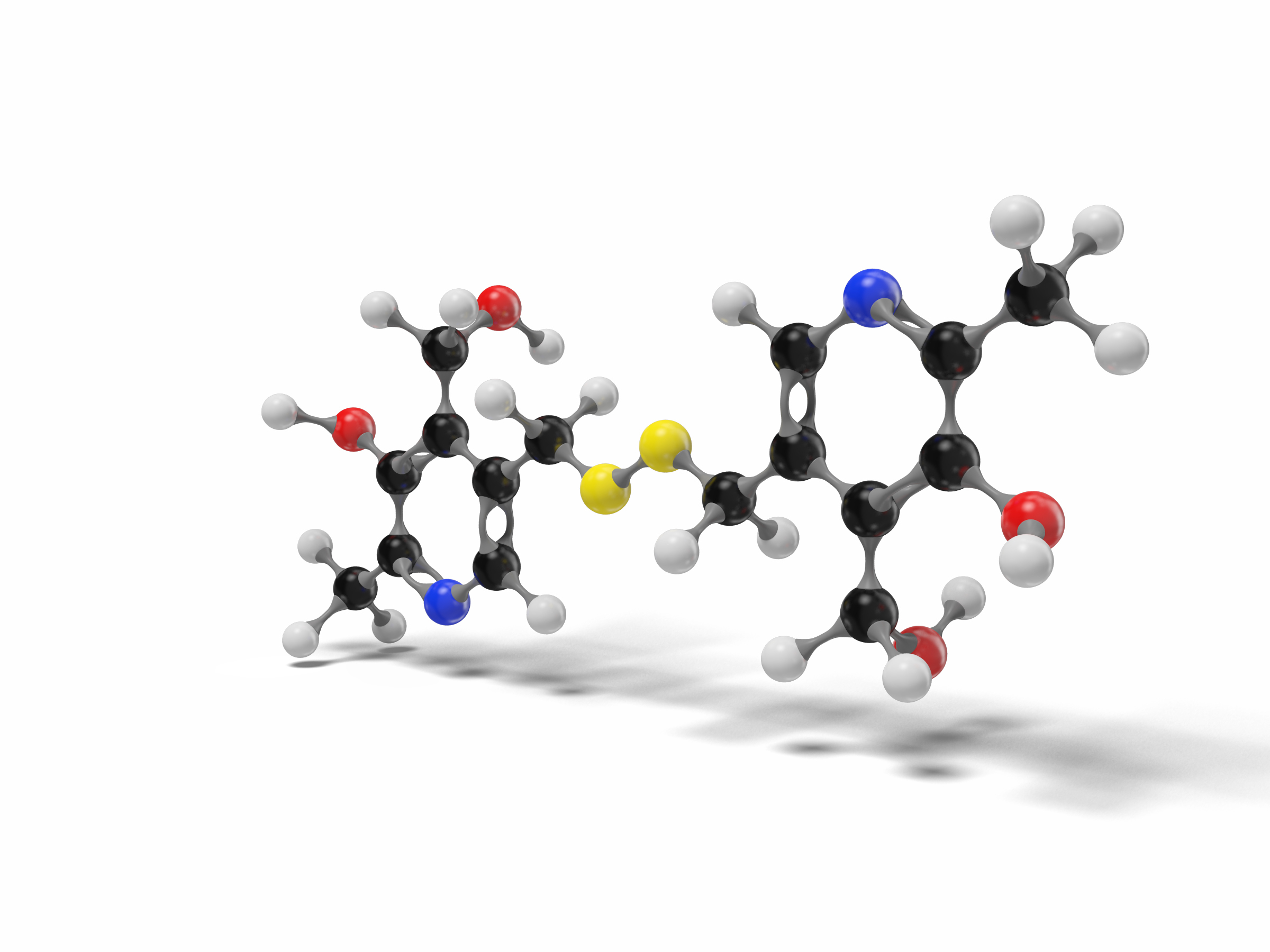 3D Piritinol Vitamina B6 Modelo Molecular C16H20N2O4S2 Modelo 3D ...