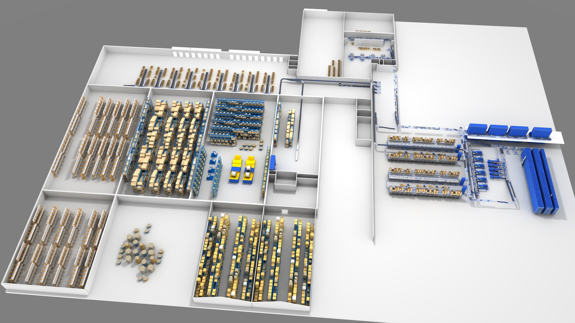 Sorting conveyors storage 3D model - TurboSquid 1541446