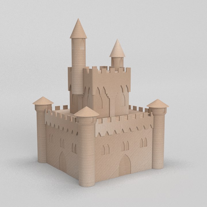 Cardboard castle 3D - TurboSquid 1552172