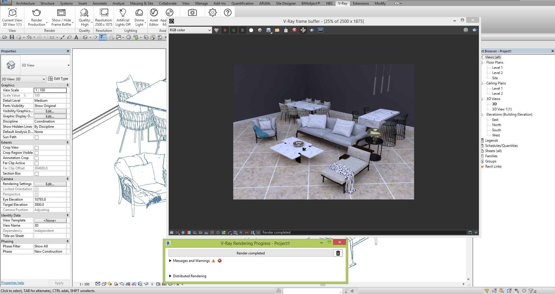 modelo 3d Salón de Revit con comedor 2 - TurboSquid 1552980