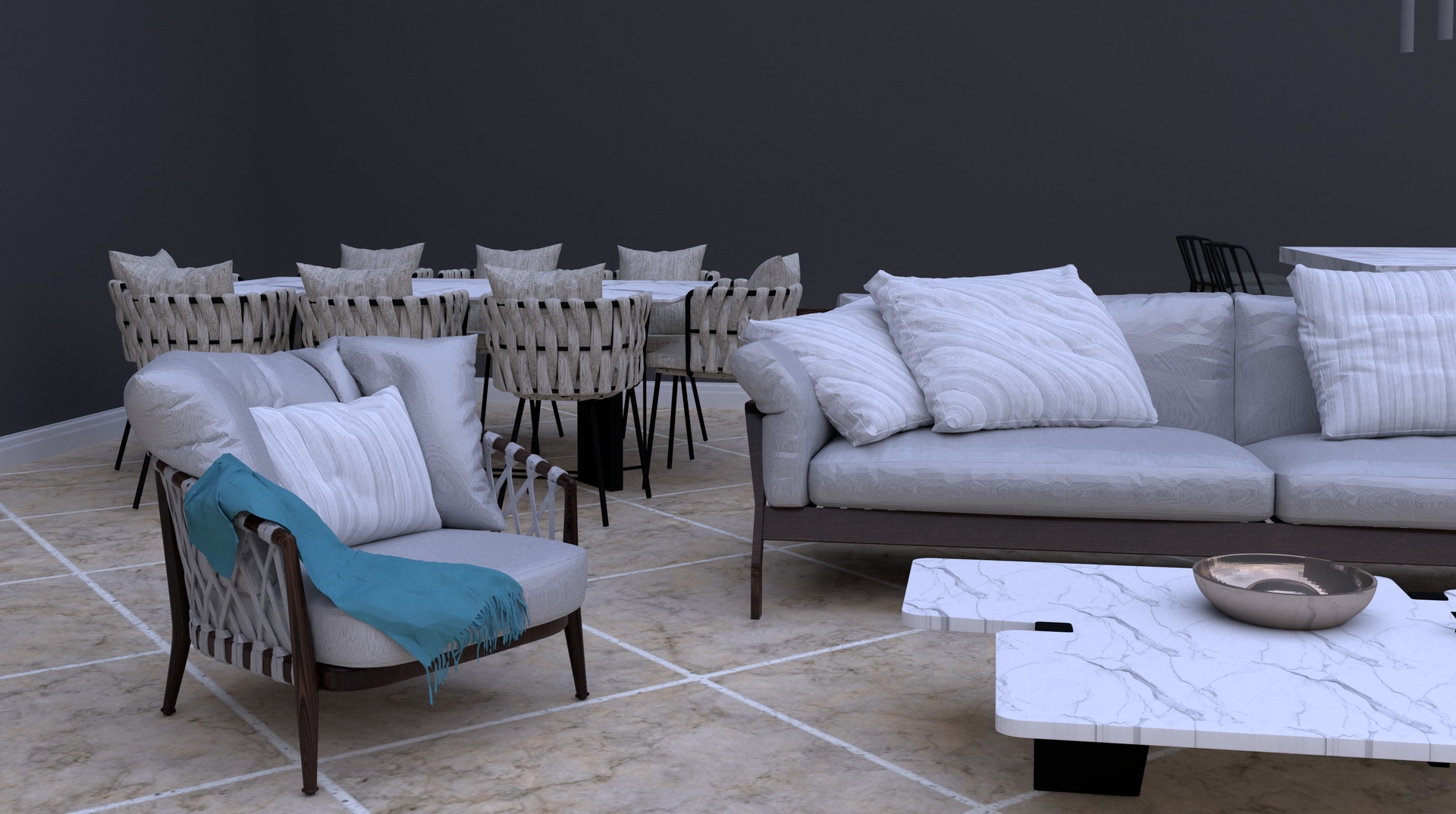 modelo 3d Salón de Revit con comedor 2 - TurboSquid 1552980