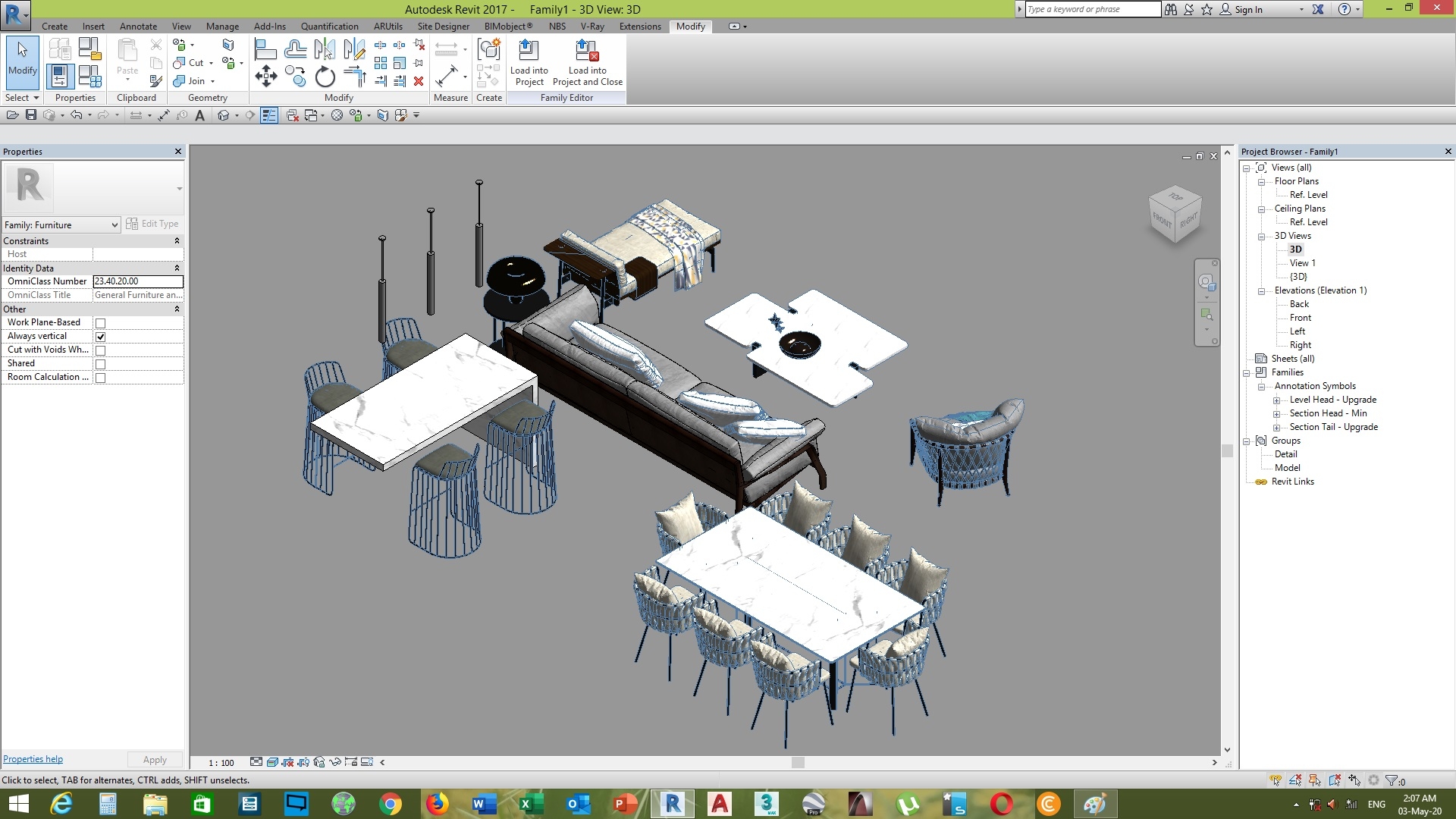 modelo 3d Salón de Revit con comedor 2 - TurboSquid 1552980