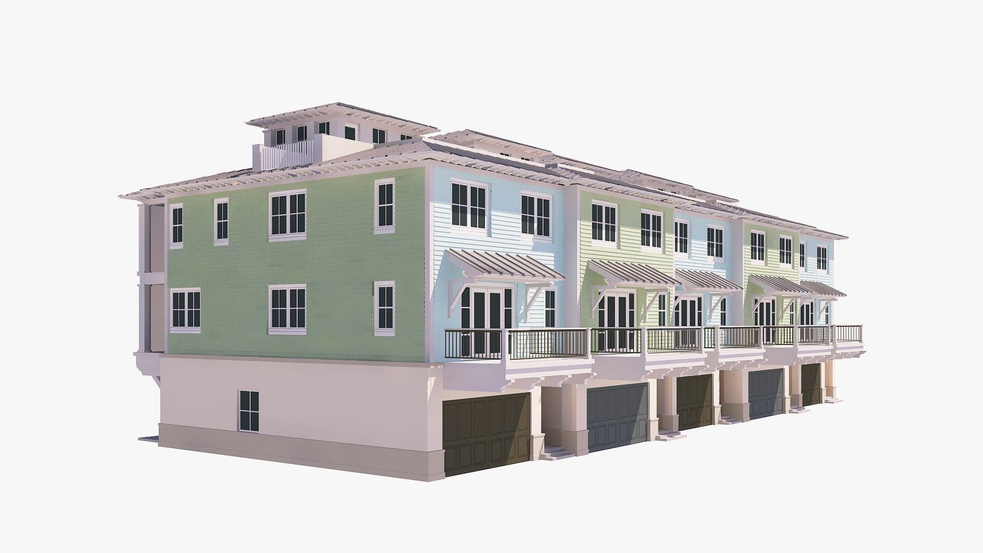 Town home townhomes 3D model - TurboSquid 1553270