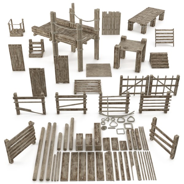 3d traditional wooden wood