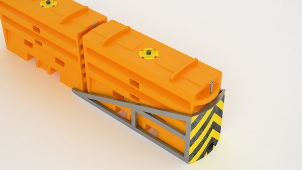 3D traffix sled barrier model - TurboSquid 1553529