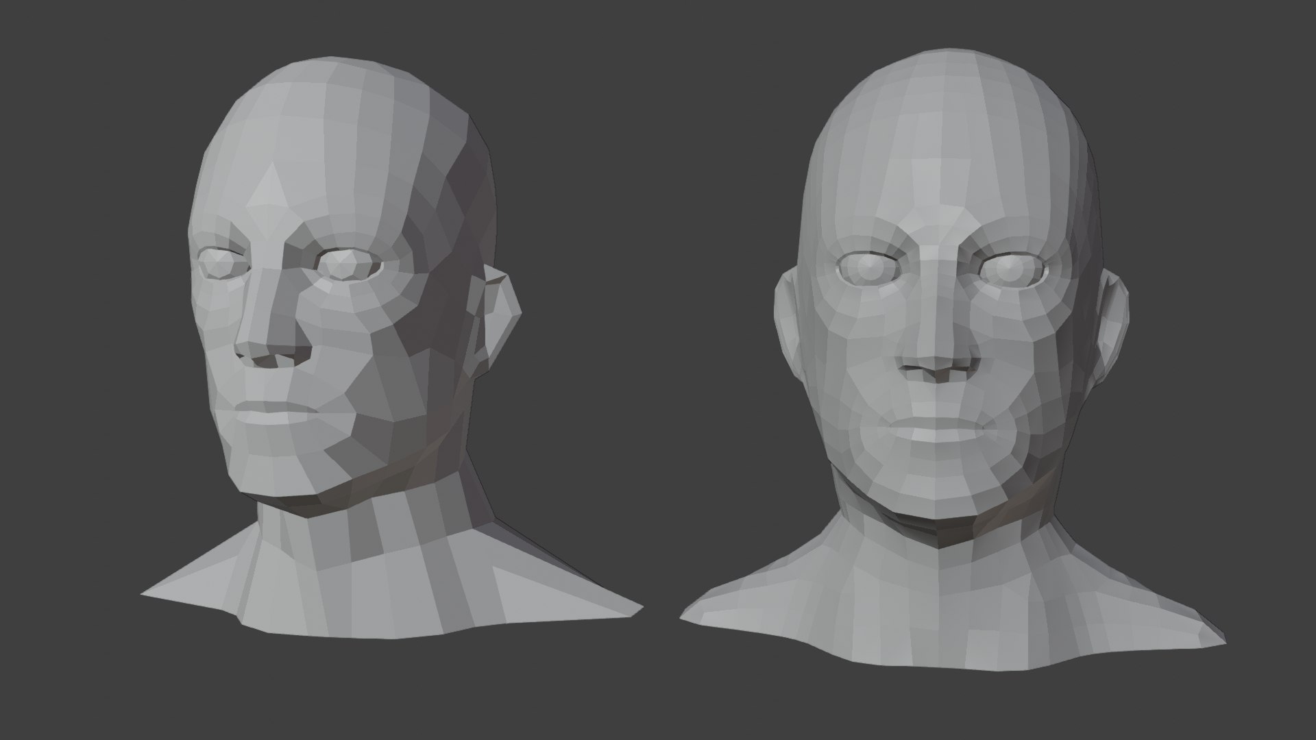 Male heads low-poly 3D model - TurboSquid 1553883